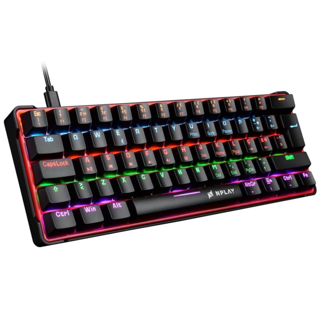 Mini Teclado Gaming NPLAY Conquer 3.0 RGB Mecânico Português Preto - iMassa